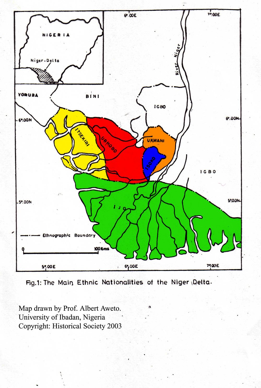 A Map of the Western and Central Niger Delta featuring Territories of ...